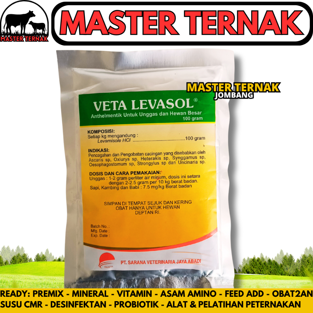 Veta LEVASOL 100 GRAM - Poultry Chicken Worm Medicine - Worm Medicine for Cows Goats Pigs ...