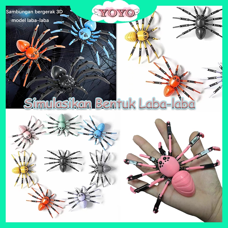 Yoyo Articulated Action 3D Printed Spiders,Multi-Joint Movable Shape ...