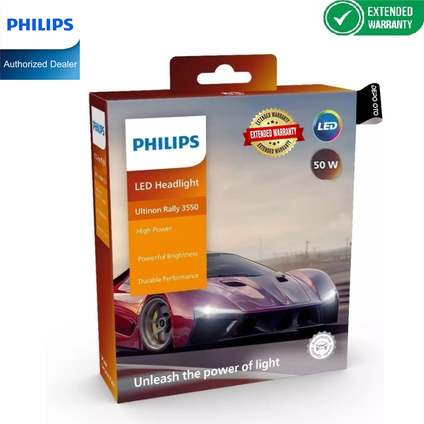 PUTIH Philips Ultinon Rally 3550 LED H7 6500K Car Light Bulb White ...