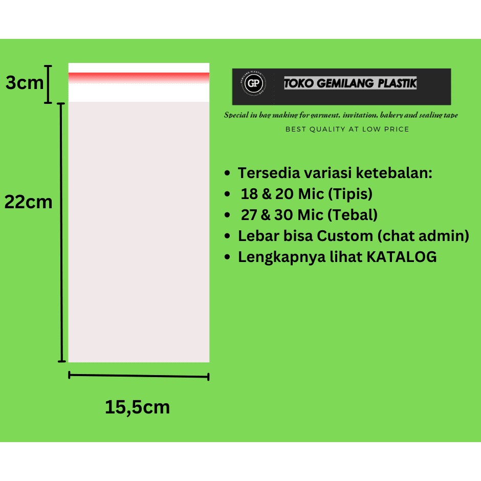 Opp Plastic 15,5x22 / Invitation Plastic / Seal Plastic / Blank Plastic ...