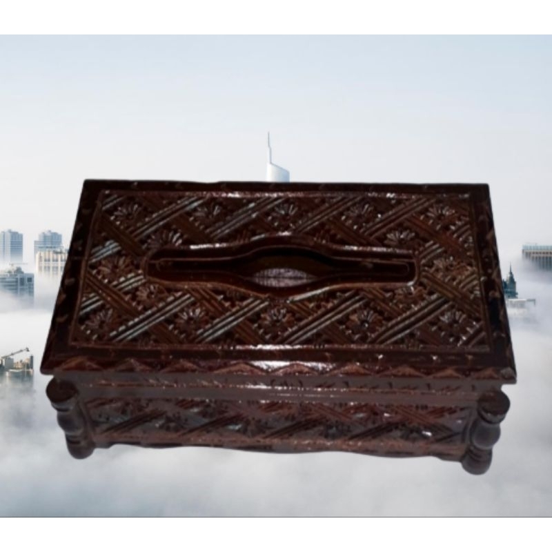 KAYU Teak Wood Tissue box Carved Tissue box Living Room Carved Teak ...