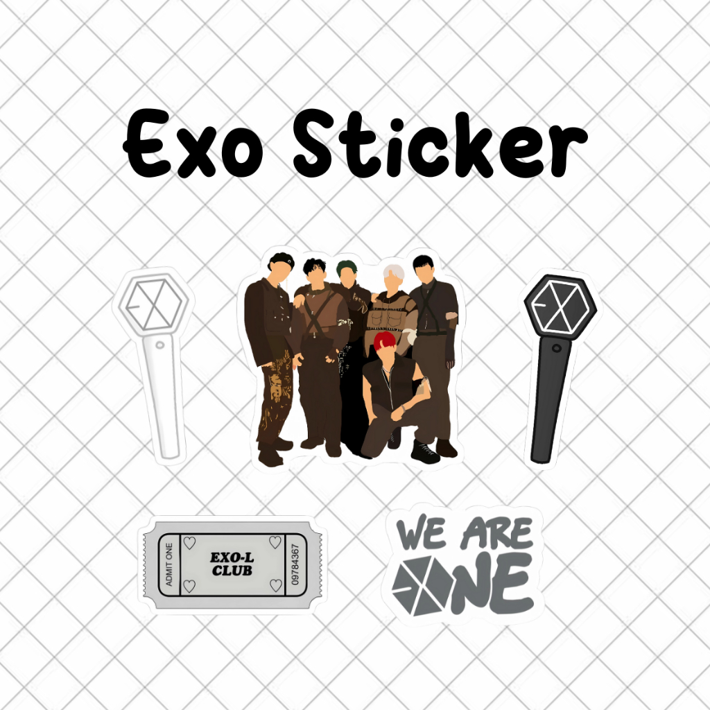Sticker Deco EXO Hangul Letter Sticker Cute Member Name | Shopee Malaysia