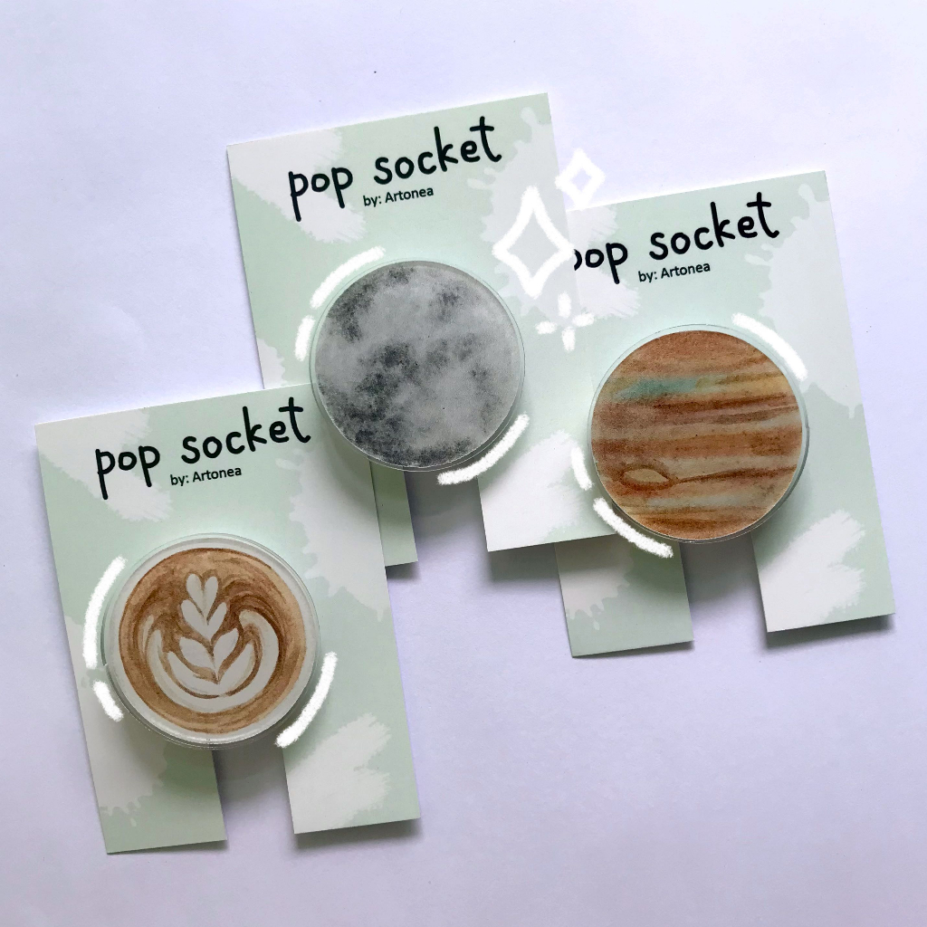 [Artopia] Pop Socket Moon Jupiter By ARTONEA Phone Holder Acrylic ...