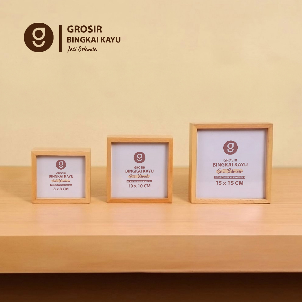 KAYU Dutch Teak Wood Frame 15x15 CM Wooden Photo Frame 15 CM Natural ...