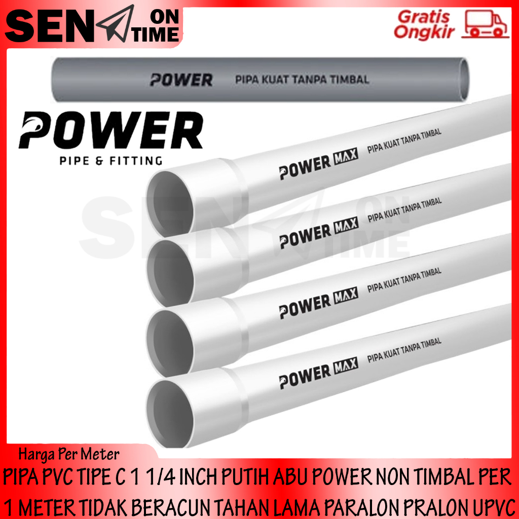 NON-COMFORT POWER PIPE TYPE C 1 1/4 INCH WHITE PVC PIPE PER 1 METER 1M ...