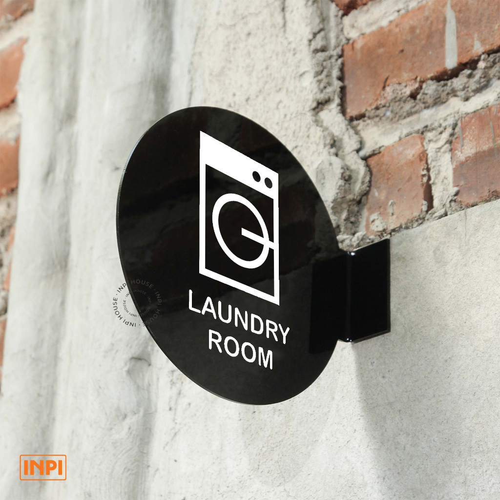 Signage Acrylic Pop Up Sign Circle 15 cm - Laundry Room | Shopee Malaysia