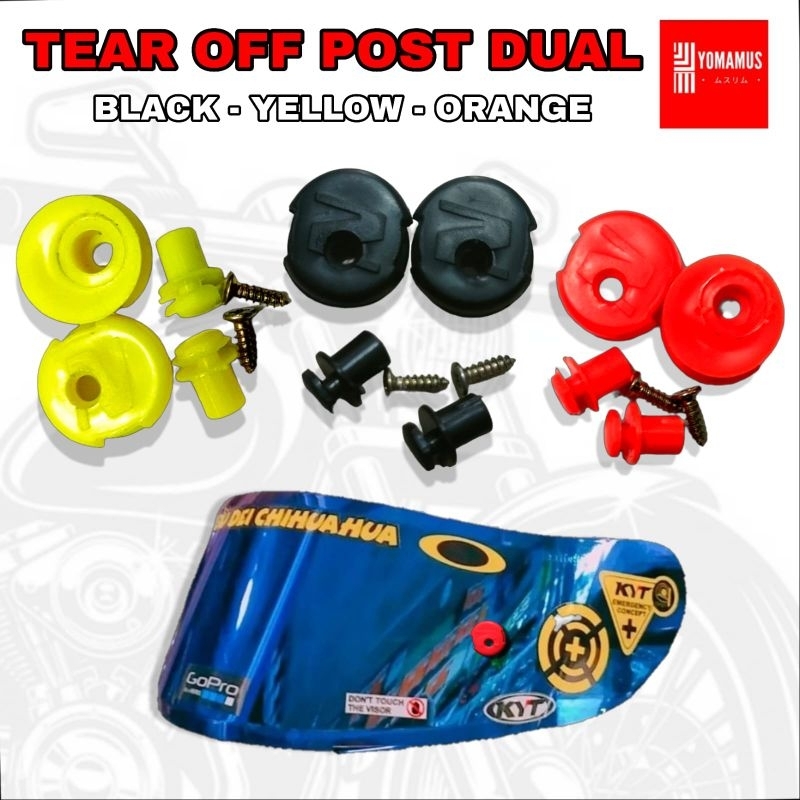 Helmet - TEAR OFF POST DUAL Function For Attaching PINLOCK - PUSHPIN ...