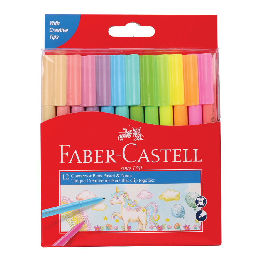 Faber Connector Pen Set 12 Pastel Neon | Shopee Malaysia