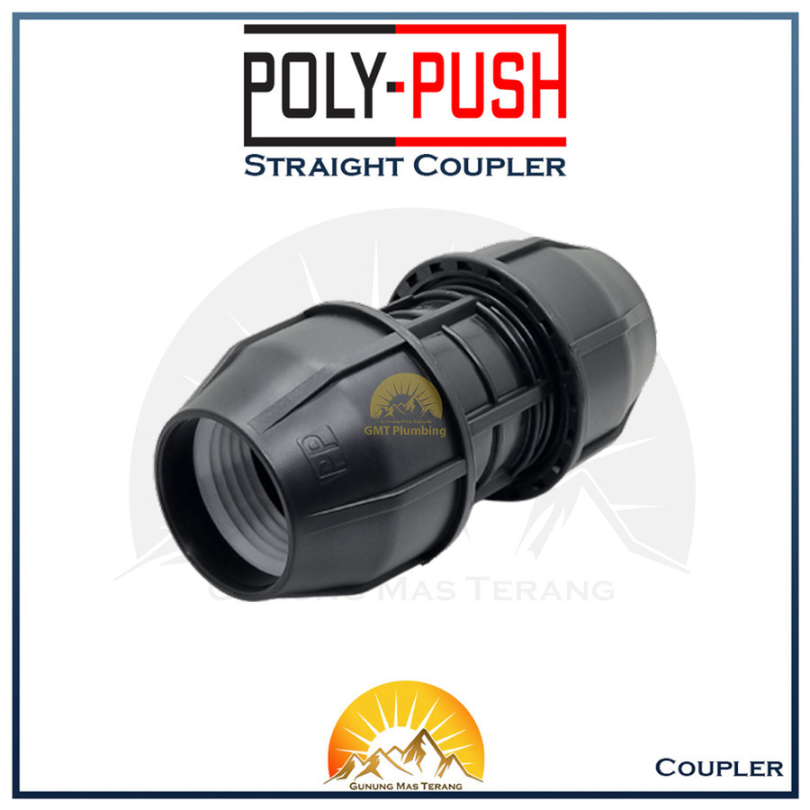 Poly Push Coupling 25 mm 3/4 Inch Special HDPE Pipe Coupler Socket Soc ...