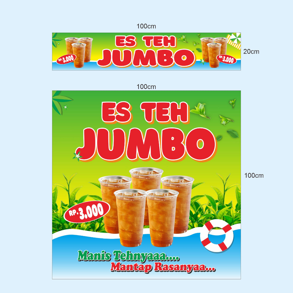Jumbo ICE TEA BANNER BANNER - SHOWN PACKAGE | Shopee Malaysia