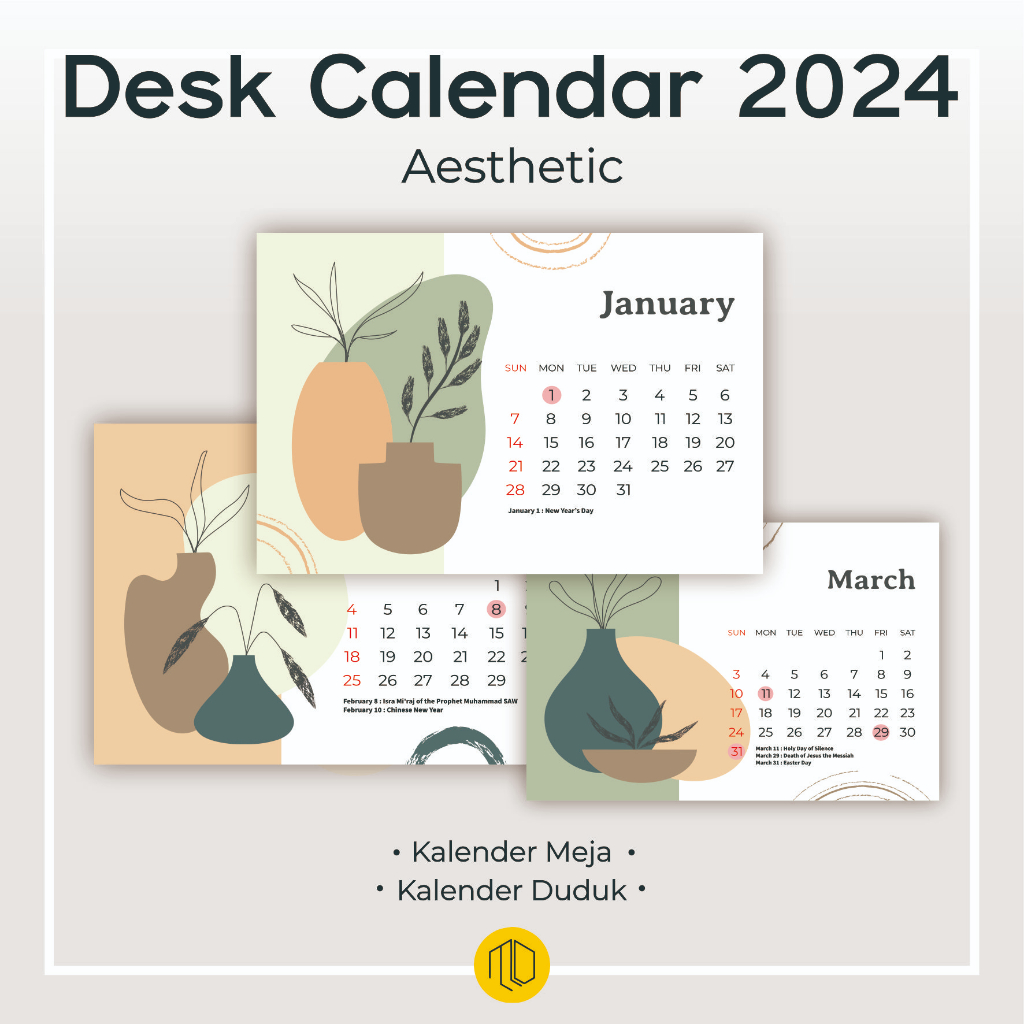 2024 Aesthetic Minimalist Simple Aesthetic Calendar/2024 Minimalist ...