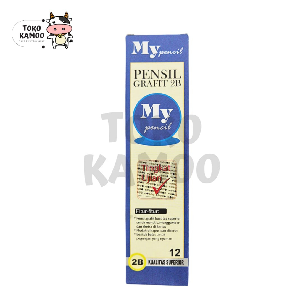KAYU Pencil 2B My Pencil - Computer wooden Pencil (12 PCS) | Shopee ...