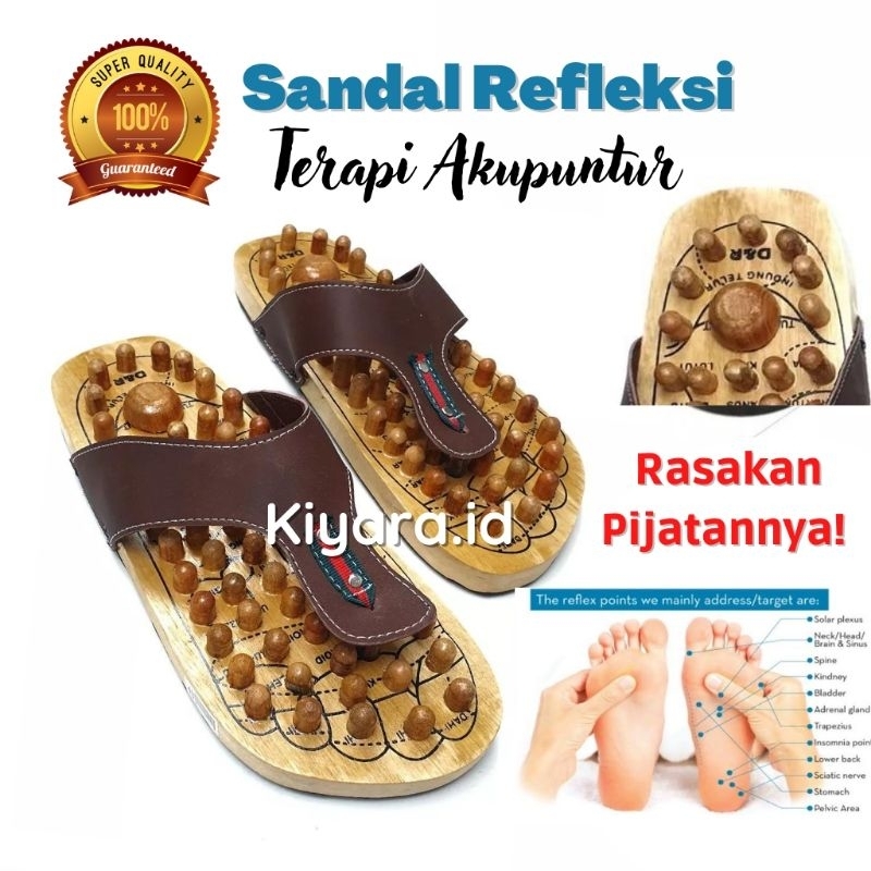 KAYU Kiyara.id Rheumatism Health Sandals Wooden Reflection Sandals Flip ...