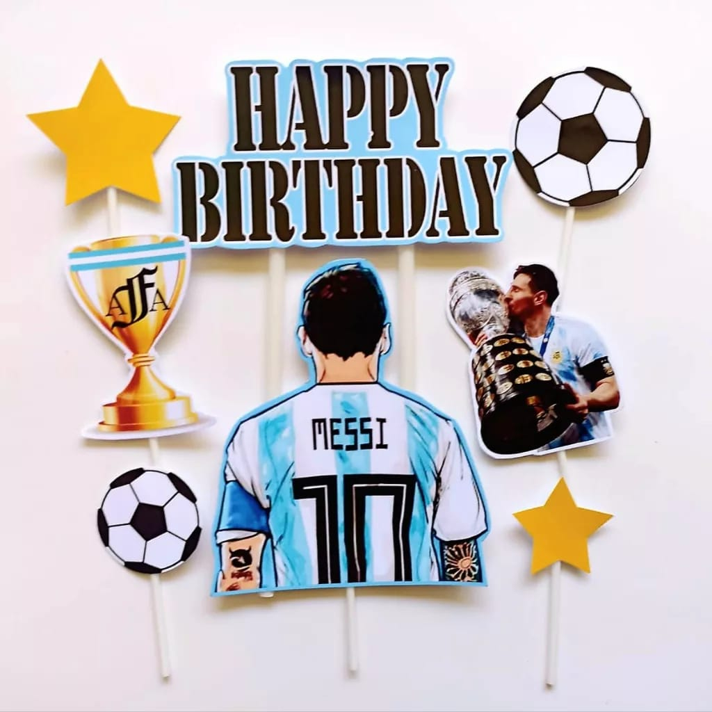 A set Of cake topper Lionel Messi Mesi Character Birthday cake ...