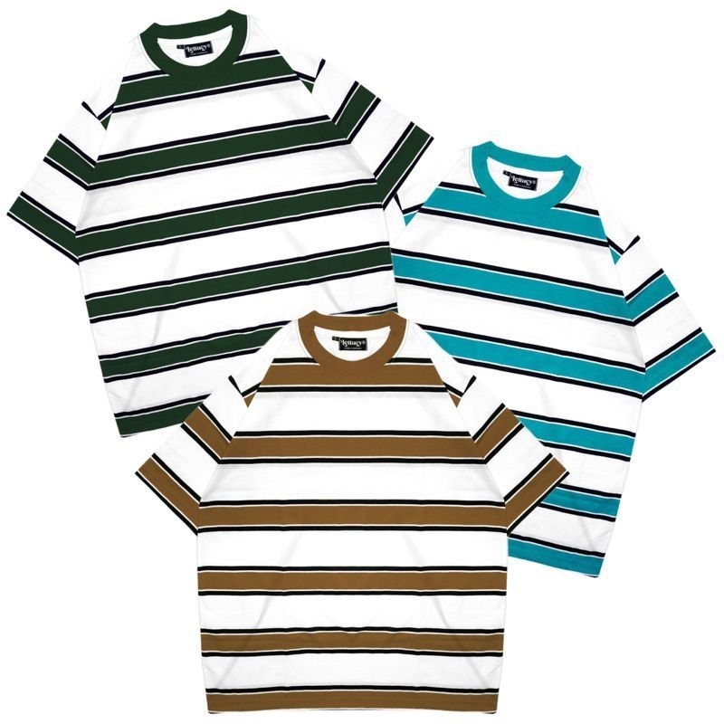 Vintage Stripe T-Shirt 3 Line Series 3 Color Motif Premium Cotton 24s ...