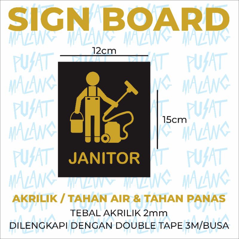 Acrylic JANITOR SIGN BOARD | Acrylic Board | Acrylic SIGN | Acrylic ...