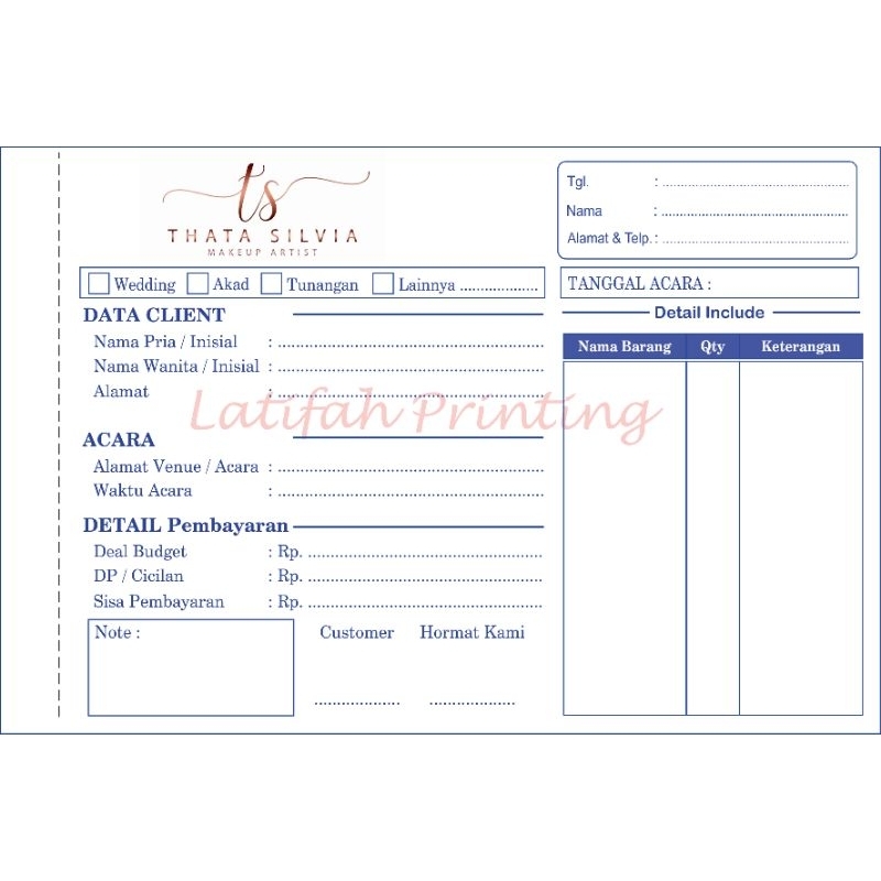 Wedding Notes/Nota MUA/Nota Custom | Shopee Malaysia