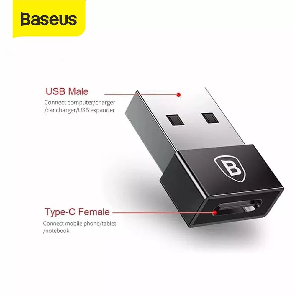 Baseus Mini Type C Female to USB A Male Adapter Converter | Shopee Malaysia