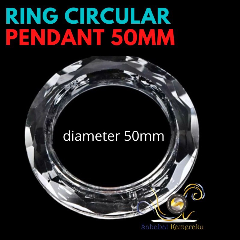 Round Crystal Prism Glass Ring Circular Pendant 50mm Prism Chandelier ...