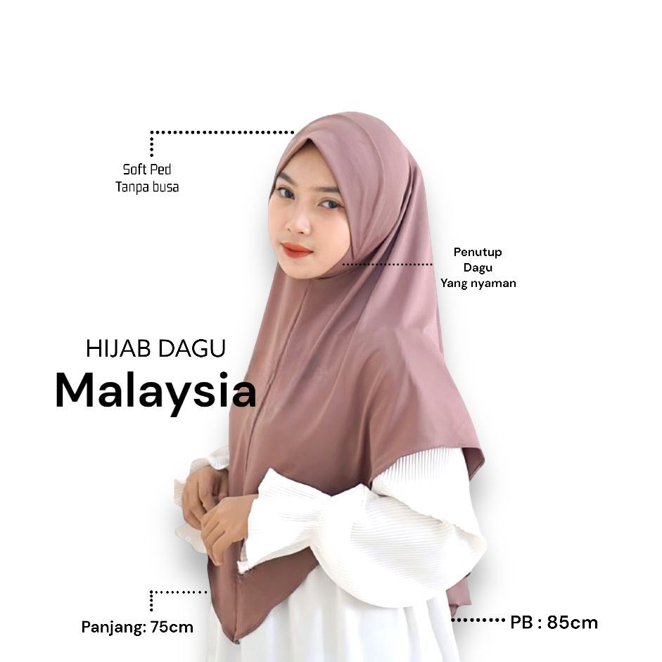Khimar Chin Malaysia Instant Premium Jersey Hijab Veil Malaysian Chin ...
