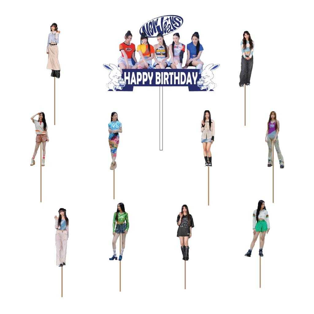 A set Of cake topper Birthday cake Decorations Character New Jeans ...