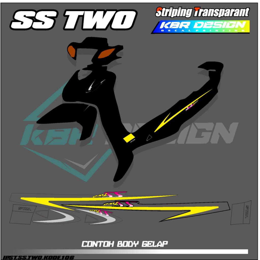 Ss TWO YAMAHA SS TWO Motorcycle STRIPING Sticker SS TWO - SIMPLE Color ...