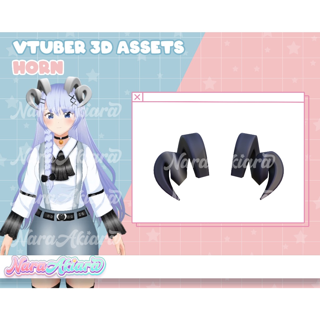 Add a Horn to Your 3D Vroid Character, Horn Accessories Collection ...
