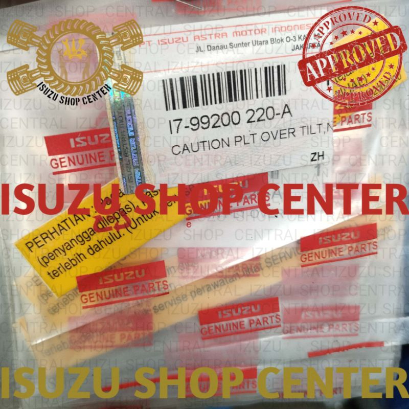 Isuzu ELF ORIGINAL ISUZU ELF Warning CABIN STICKER DECAL STICKER ...