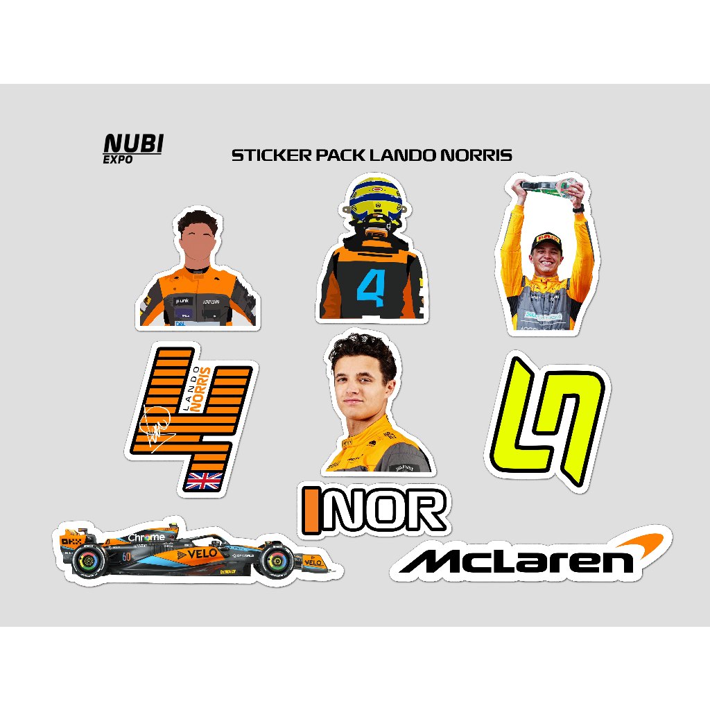 Lando NORRIS | Sticker Pack F1 Norris | Laptop Sticker | Formula one ...