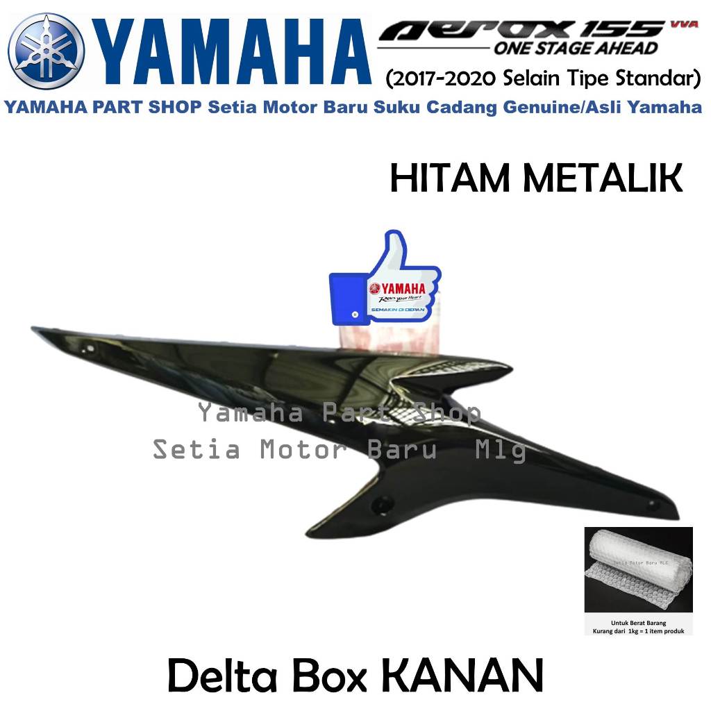 HITAM Delta Box Cover Right Side Black Metallic Aerox Old Original ...