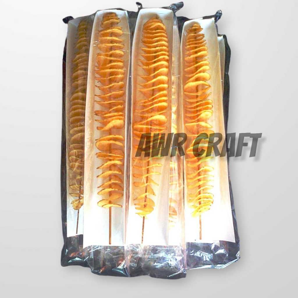 Spiral potato paper plastic measuring 11 x 42 cm, contains 100 sheets ...