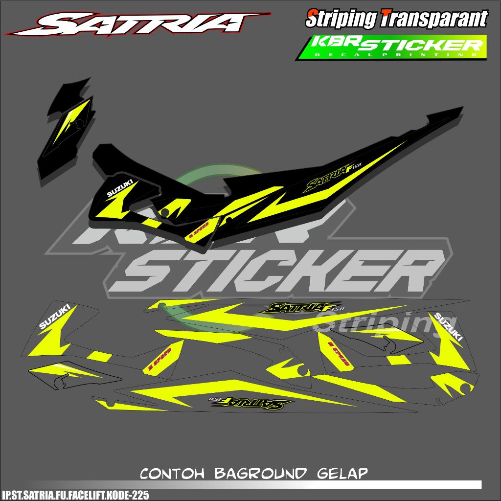 Satria FU FACELIFT Type S Motorcycle STRIPING Sticker SUZUKI SATRIA FU ...