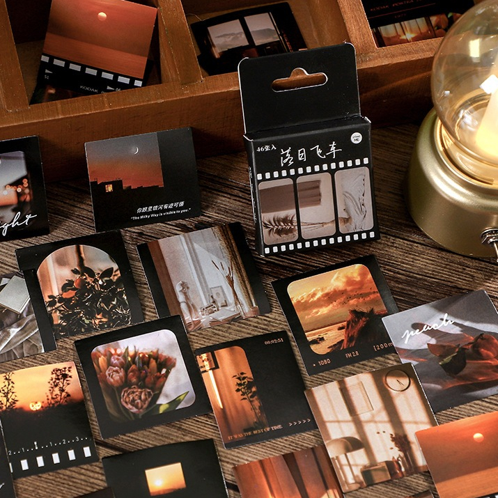 46pcs RETRO FILM STICKER BOX SET | Deco aesthetic aesthetic Sticker ...