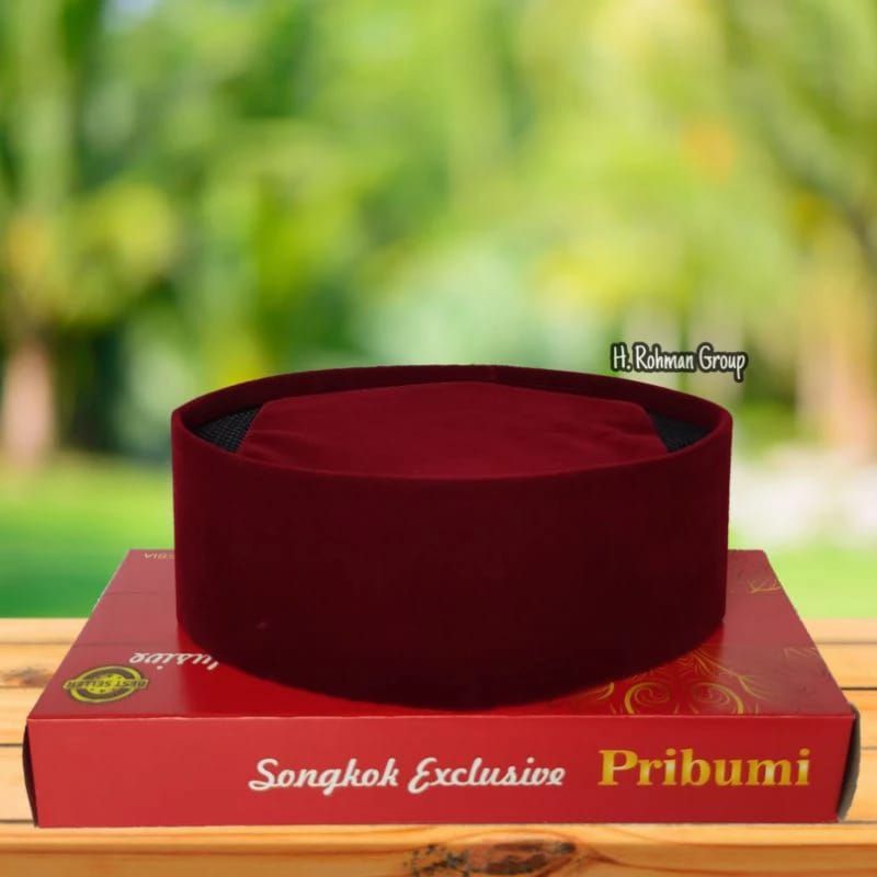 MERAH Red National Songkok Copy Cap Ac Height 9-10-12 Cm Fine Velvet ...