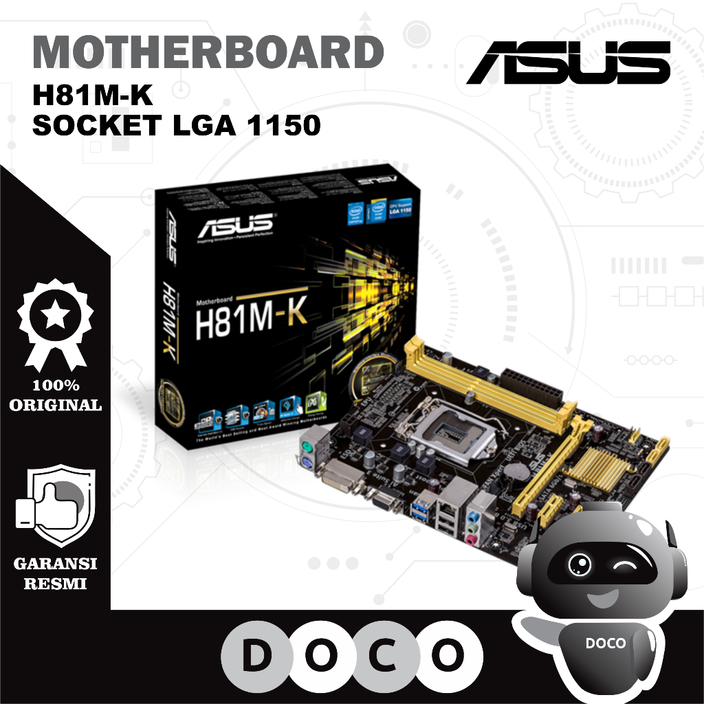 ASUS Motherboard Mobo H81M-K Socket LGA 1150 Desktop Mainboard ...