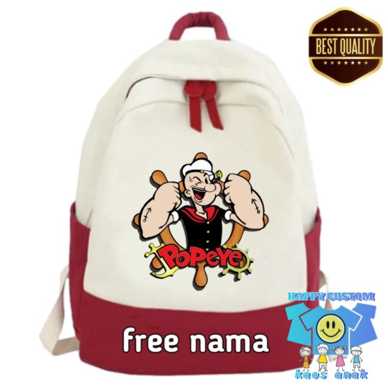 Children's school bag with cool POPEYE animated character images ...