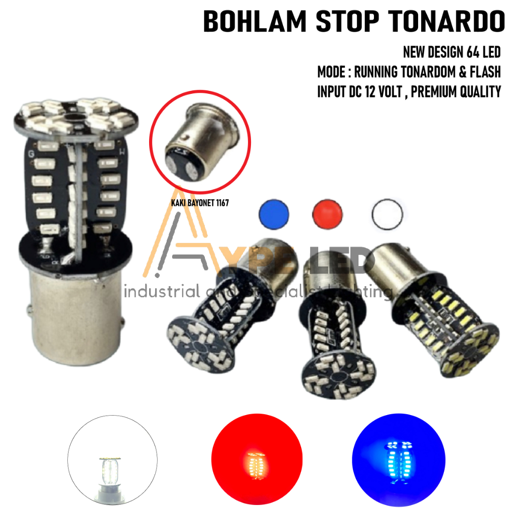 Rear stop Light 64 Led tondo model 12 Volt DC UNIVERSAL MOTORCYCLE stop ...