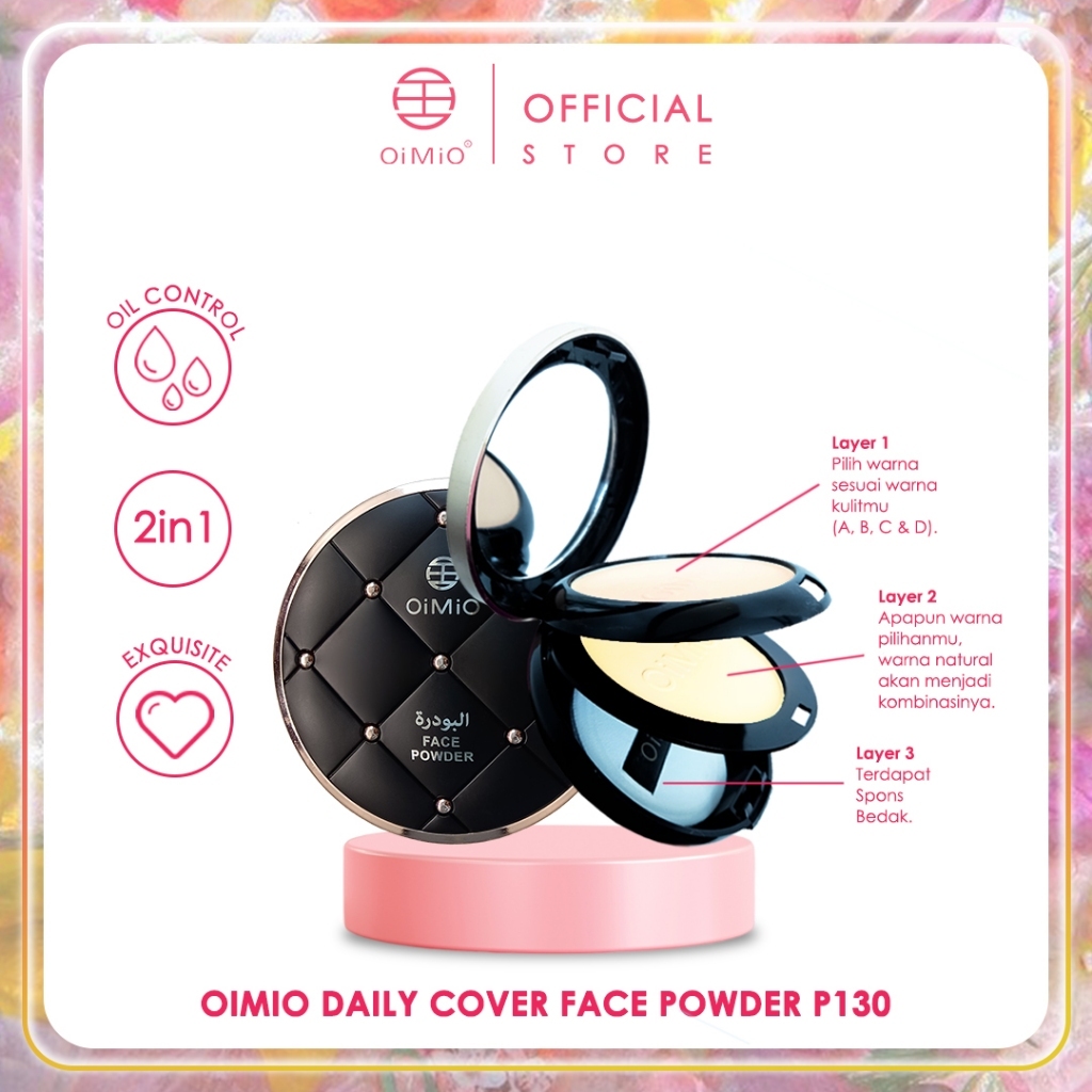 Oimio DAILY TWO WAY CAKE Powder (Double Powder Contains 2 Long Lasting ...