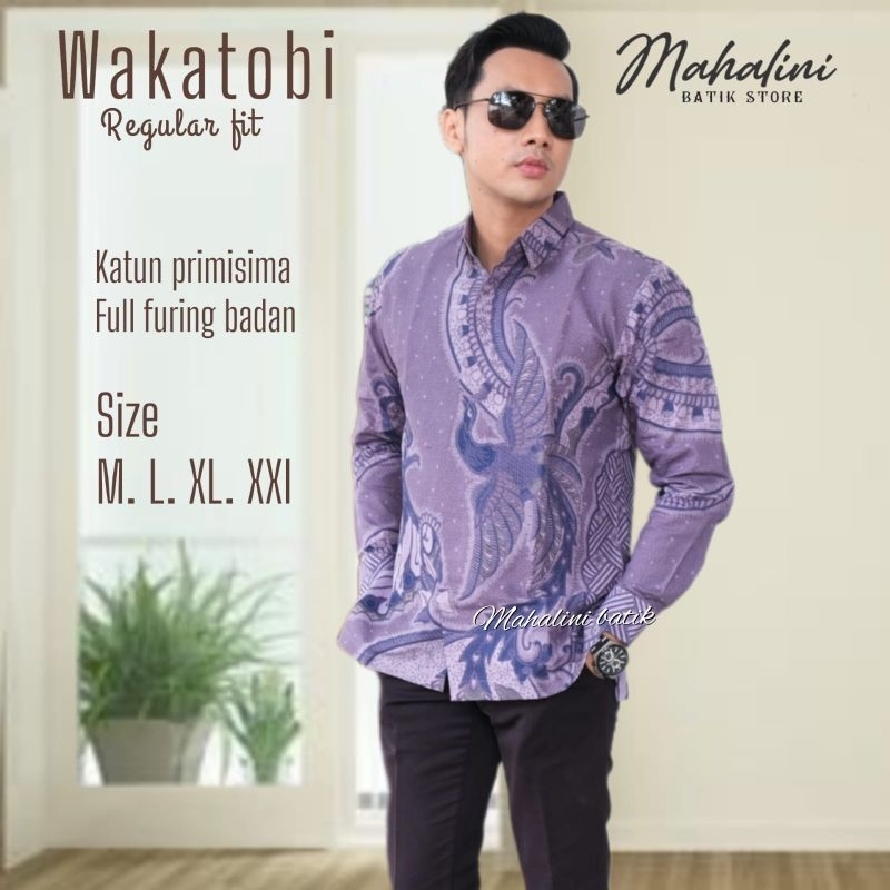 UNGU KEMEJA Purple LILAC SOF batik Shirt Men's batik Long Sleeve modern premium batik Shirt ...