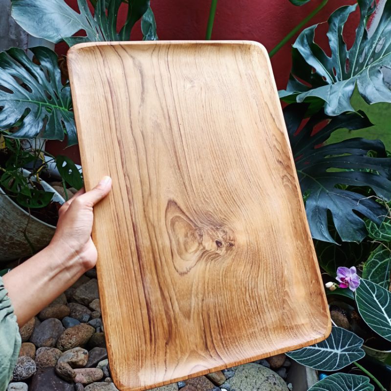 KAYU Premium Serving Tray Large UK Teak Wood Tray *30x45cm | Shopee ...
