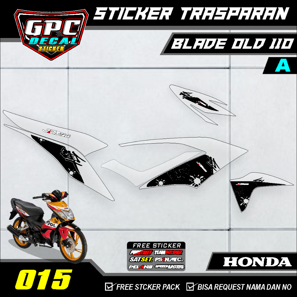 Transparent STRIPING BLADE OLD 110 Variations Of Graphic JDM POWER ...