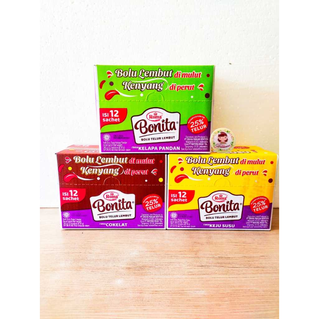 .A box of Roma Bonita Soft Egg Cakes, Contents 12 packs @30gr (ds bgr ...