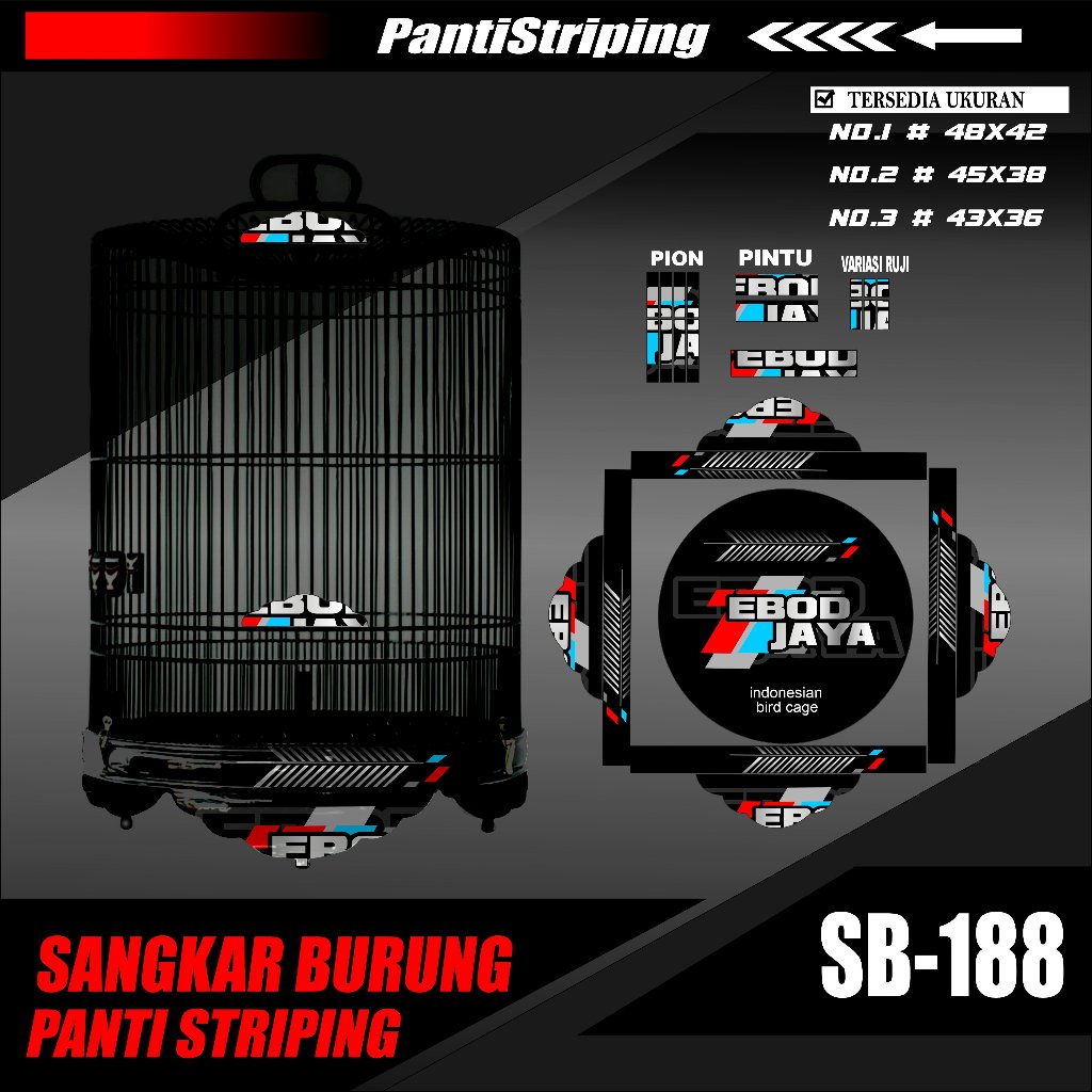 Round/wall BIRD CAGE DECAL STICKER - EBOD JAYA STICKER Anti-Fade Round ...