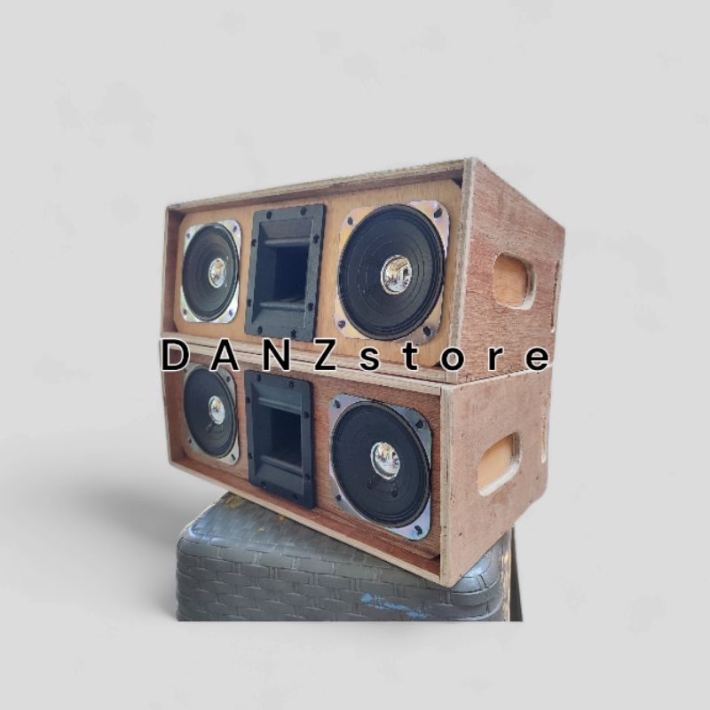 Complete DOUBLE speaker box package. Sr DOBEL 4 inch speaker box, 4 ...