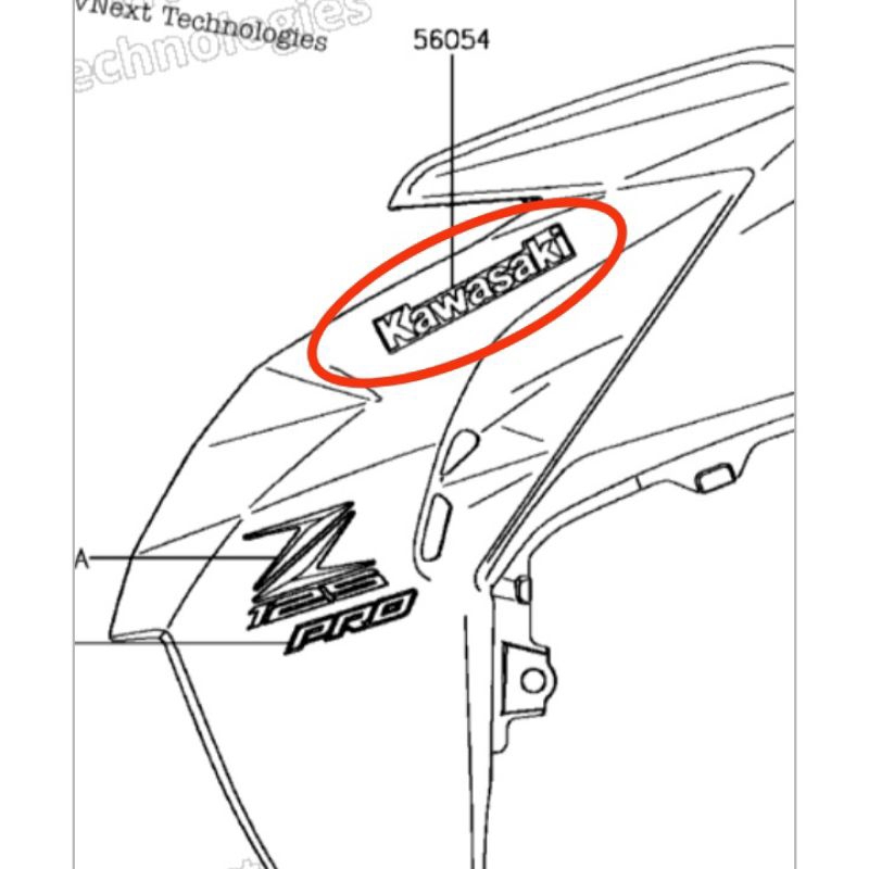 Original Kawasaki Z125 Pro Wing Sticker | Shopee Malaysia