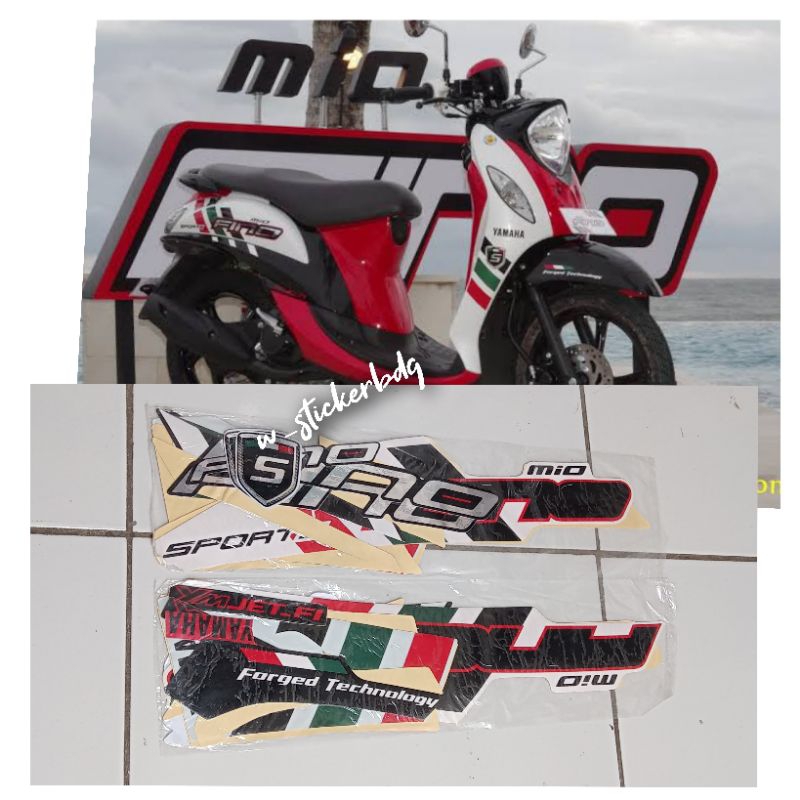 PUTIH MERAH Yamaha Fino 2014 White and Red Sticker Striping | Shopee ...
