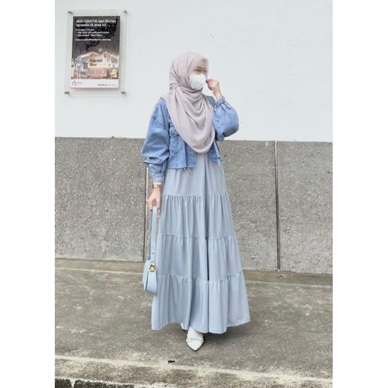 INNER DRESS STUFFED Sleeveless Gamis INNER/ premium pleated INNER dress ...