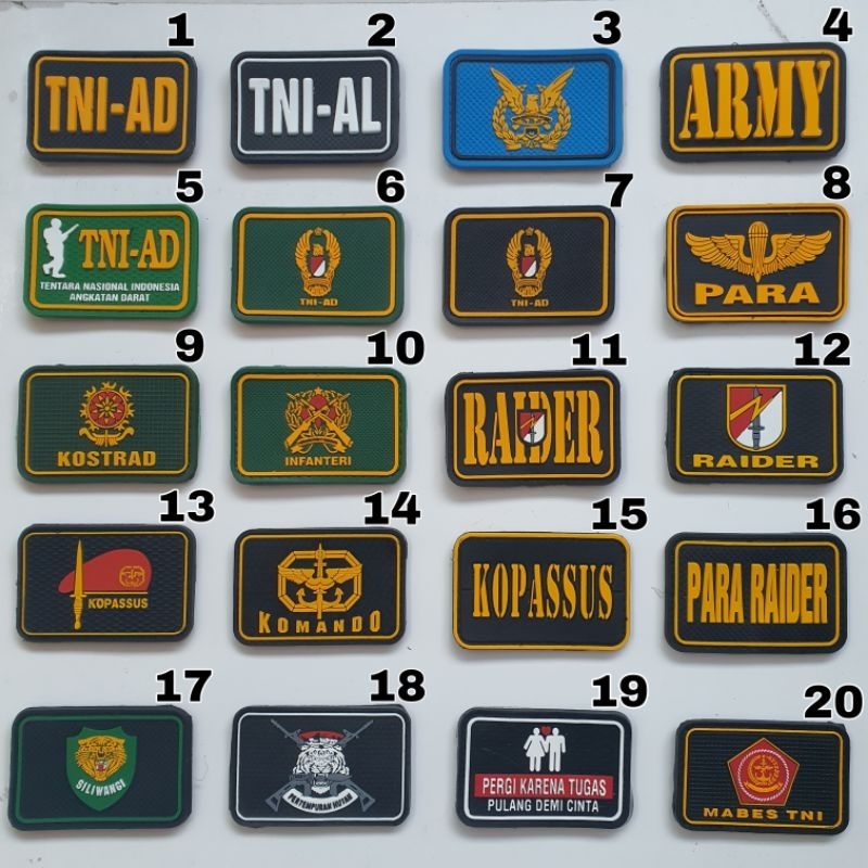 Tni ad / au / al / kostrad / kopassus / raider / rubber emblem patch ...