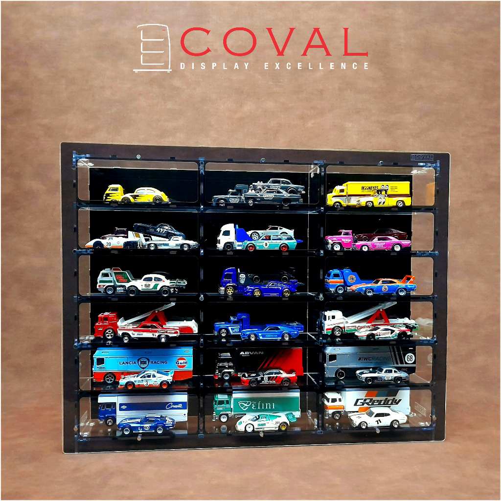 Coval HTC-306 Acrylic Wall Display for 1/64 Hot Wheels Team Transport ...