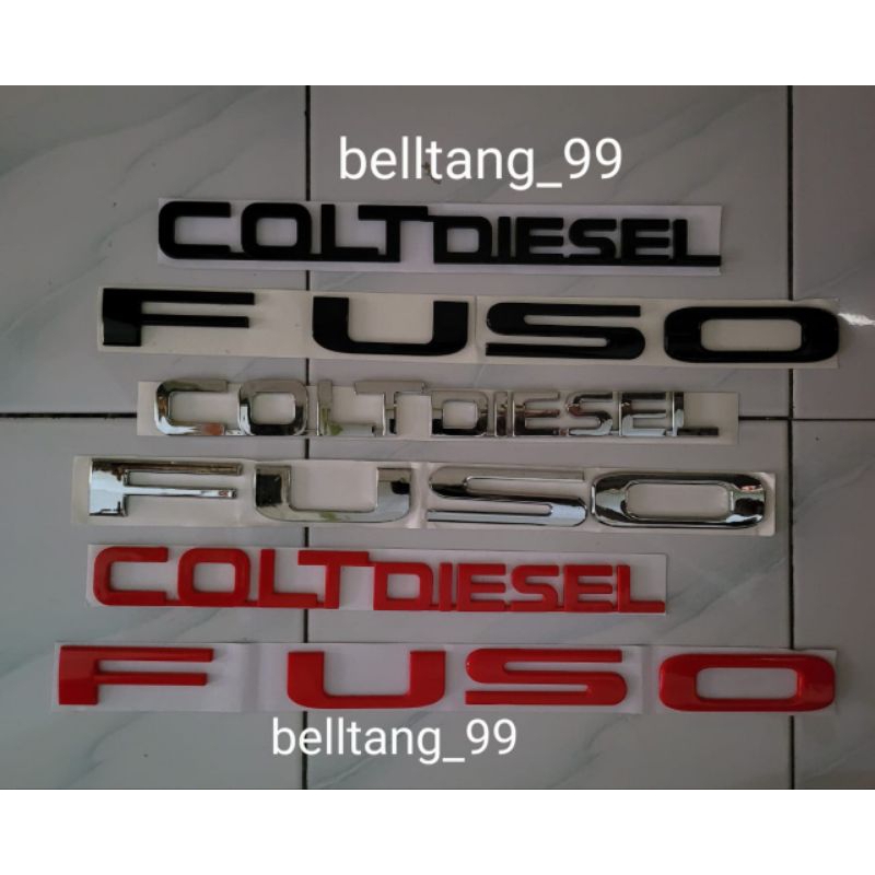 HITAM MERAH Fuso canter logo emblem logo Writing chrom, Red, Black ...